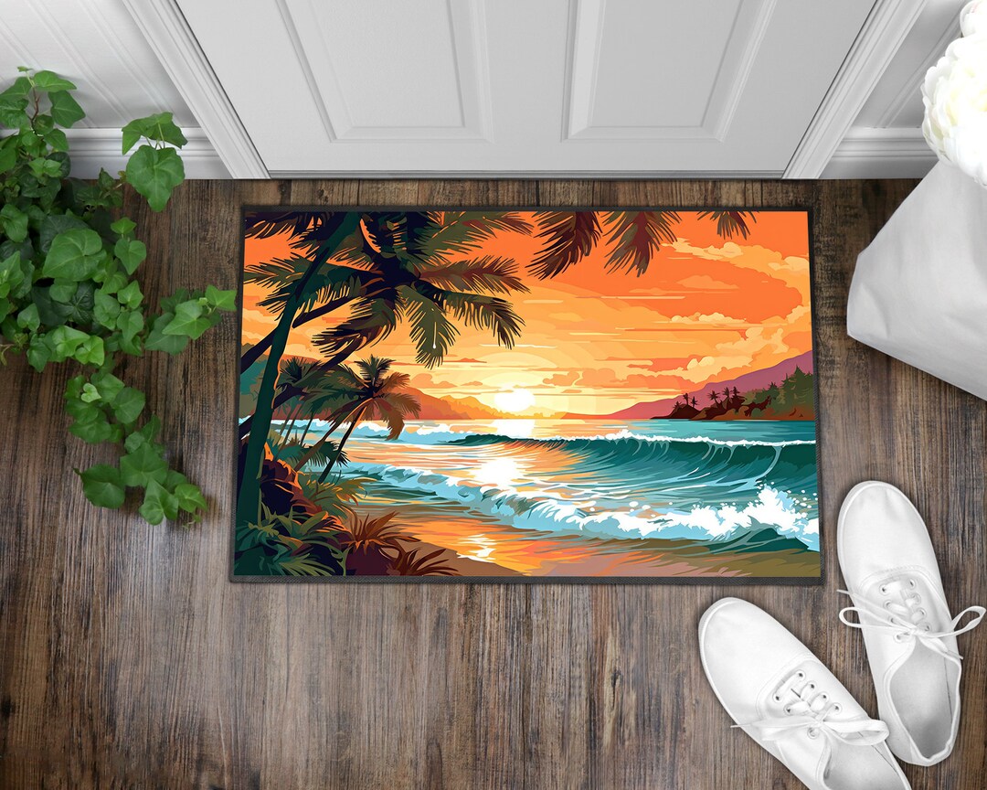 Ocean Beach Door Mat,beach Doormat,beach Ocean Rug,ocean Rug,beach ...