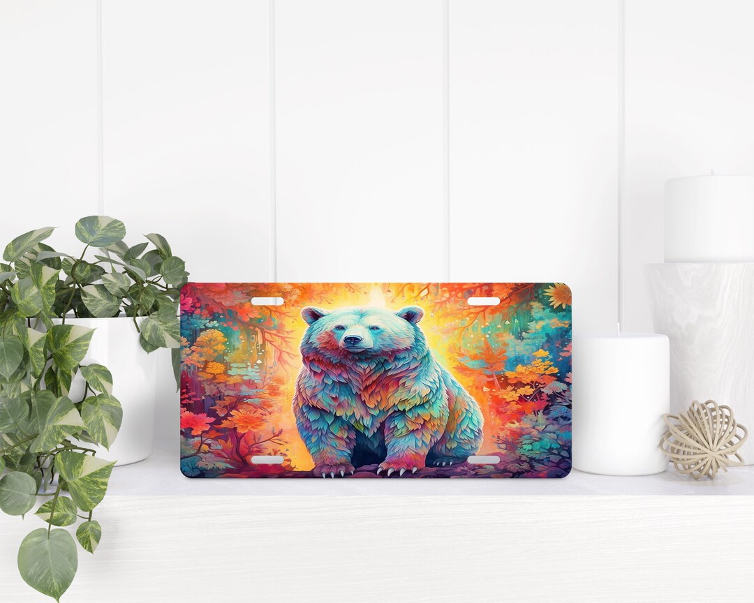 Bear License Plate, Bear,colorful Bear License Plate,animal License ...