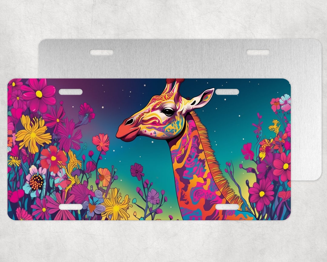 Neon Giraffe License Plate,giraffe Licence Plate,neon License Plate ...