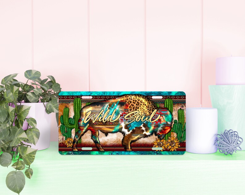 Western Bison Wild Soul License Plate Sublimation,bison License Plate ...