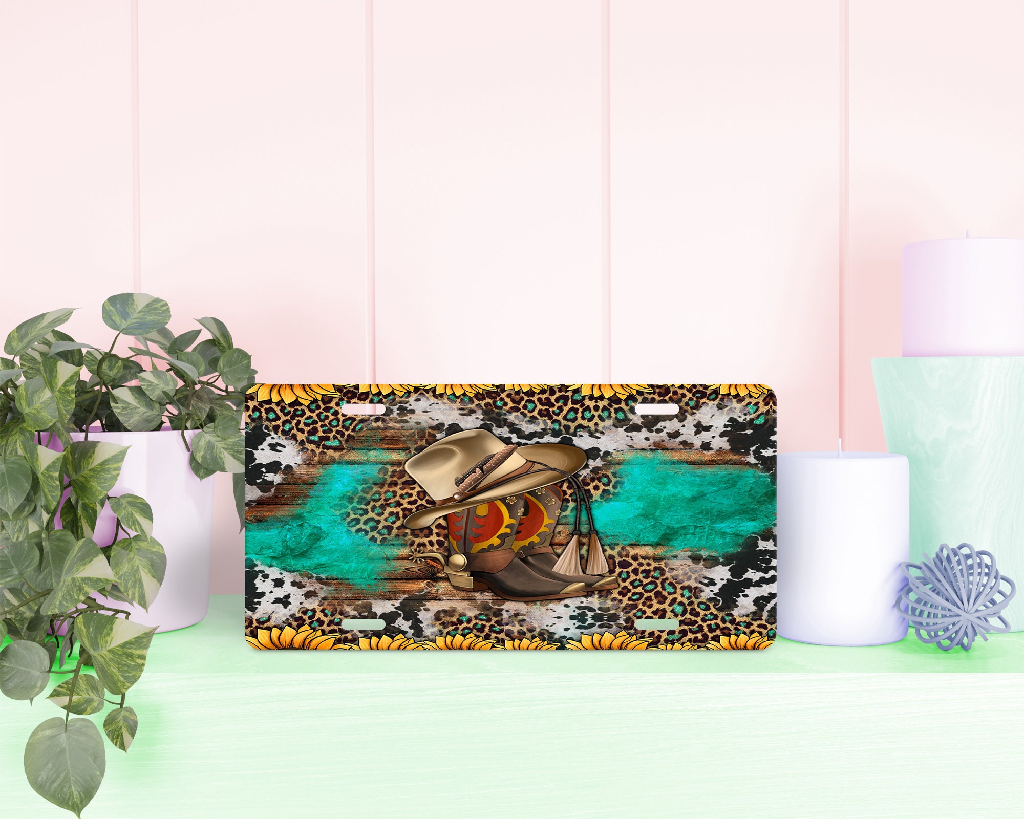 Western Boots and Hat License Plate, Western License Plate, Cowboy Hat ...