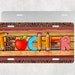 Teacher Pen Apple License Plate,teacher License Plate,leopard License ...