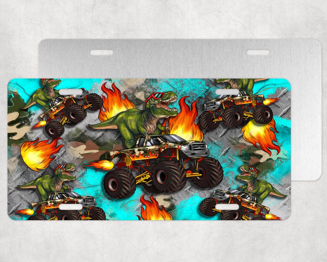 Dinosaur Monster Truck License Plate,dinosaur License Plate,monster ...