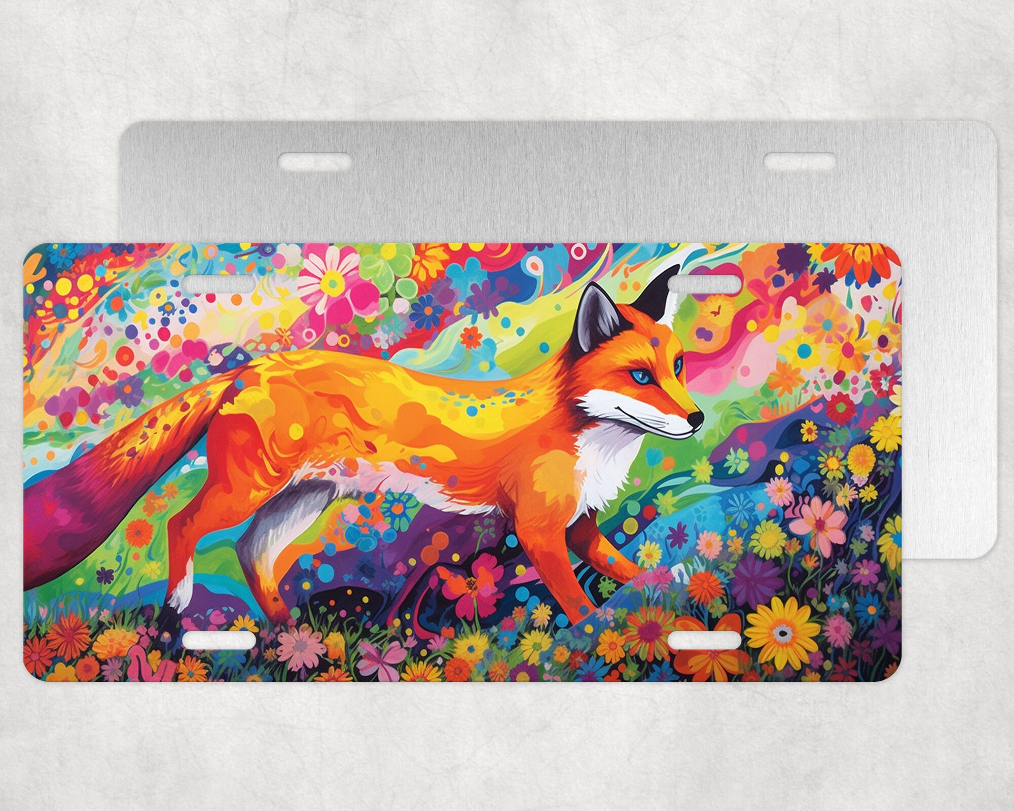 Neon Fox License Plate Fox Licence Plateneon License - Etsy