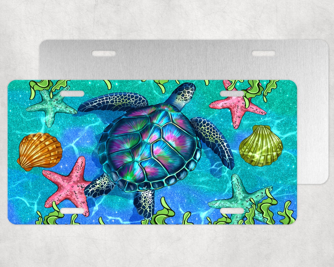 Turtle Seashells Starfish License Plate Sublimation,turtle License ...