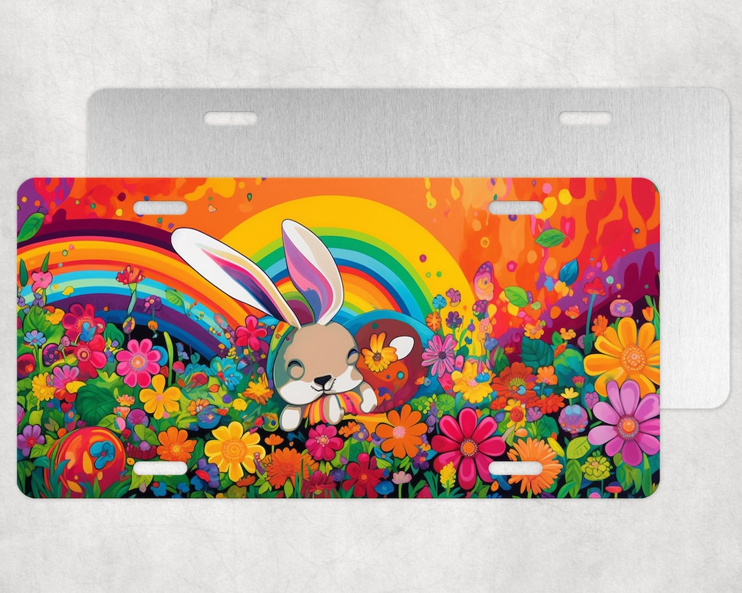 Neon Rabbit License Plate,rabbit Licence Plate,neon License Plate ...