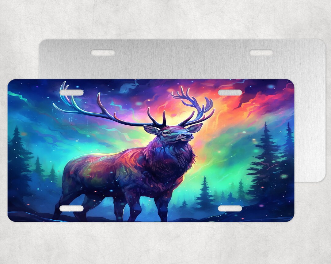 Deer License Plate, Deer,colorful Deer License Plate,animal License ...