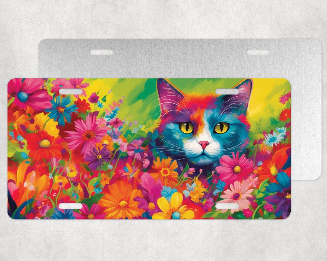Neon Cat License Plate, Cat Licence Plate,neon License Plate,animal ...