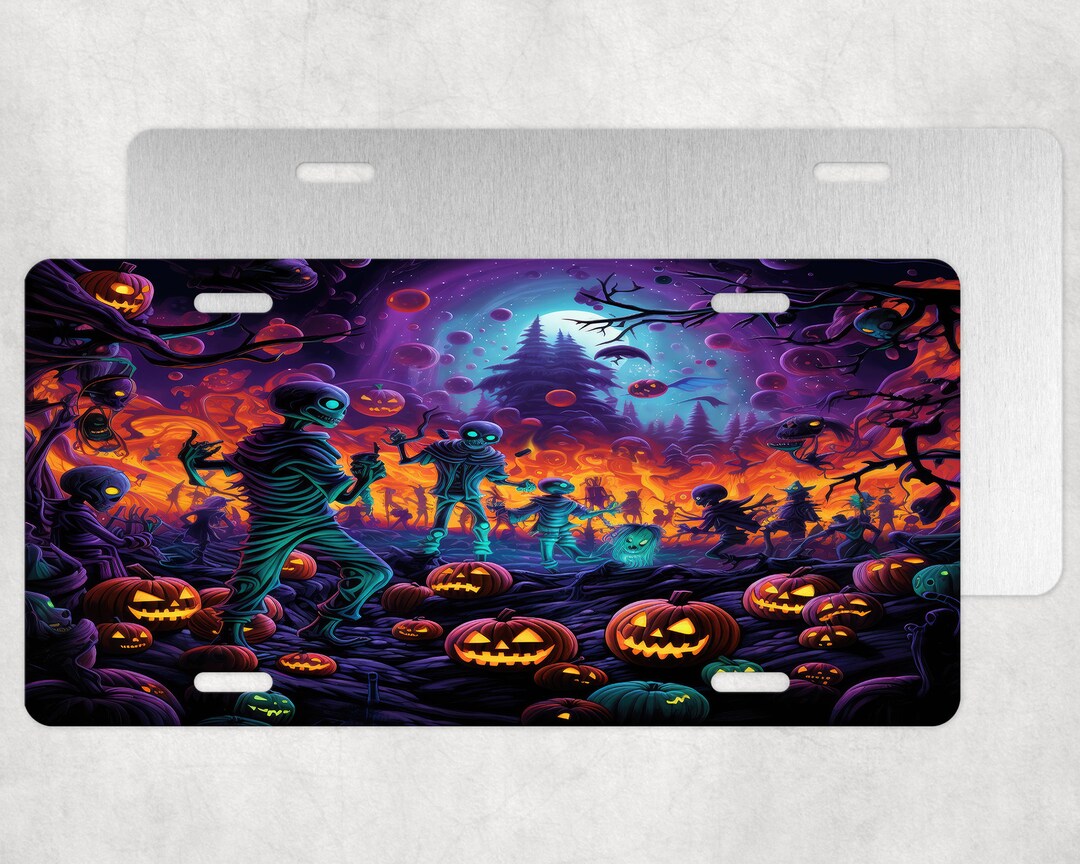 Halloween Group of Skeletons License Plate,halloween License Plate ...