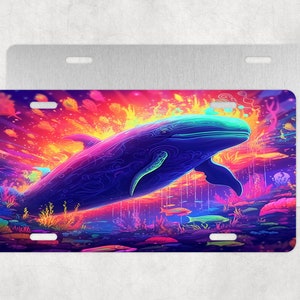 Whale License Plate, Whale,colorful Whale License Plate,animal License ...