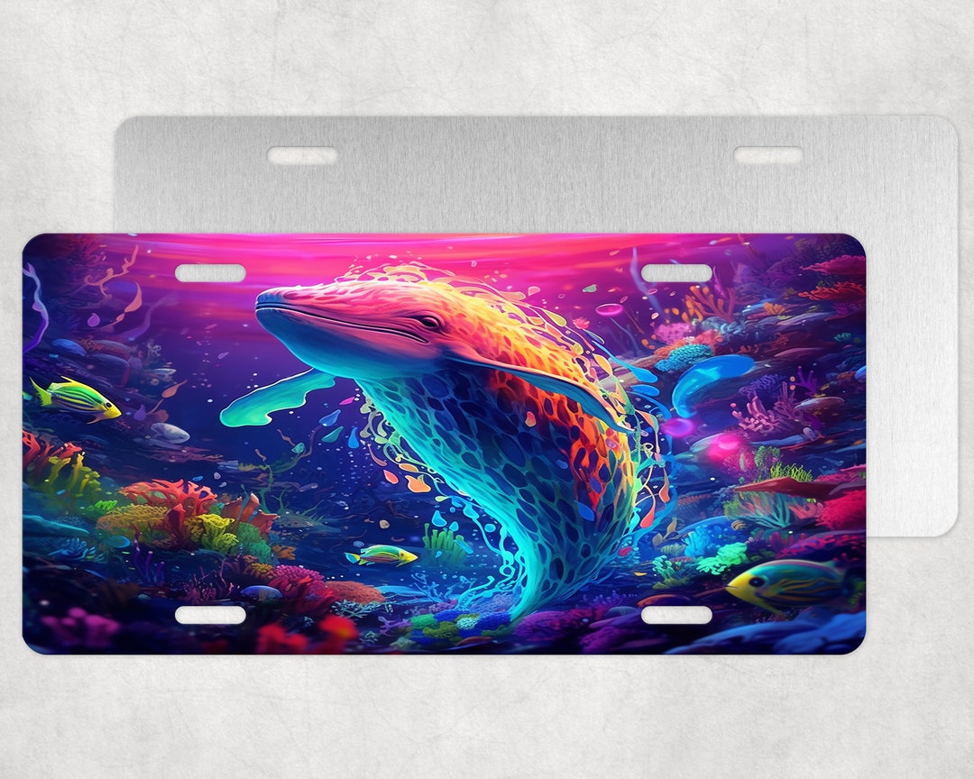 Whale License Plate, Whale,colorful Whale License Plate,animal License ...