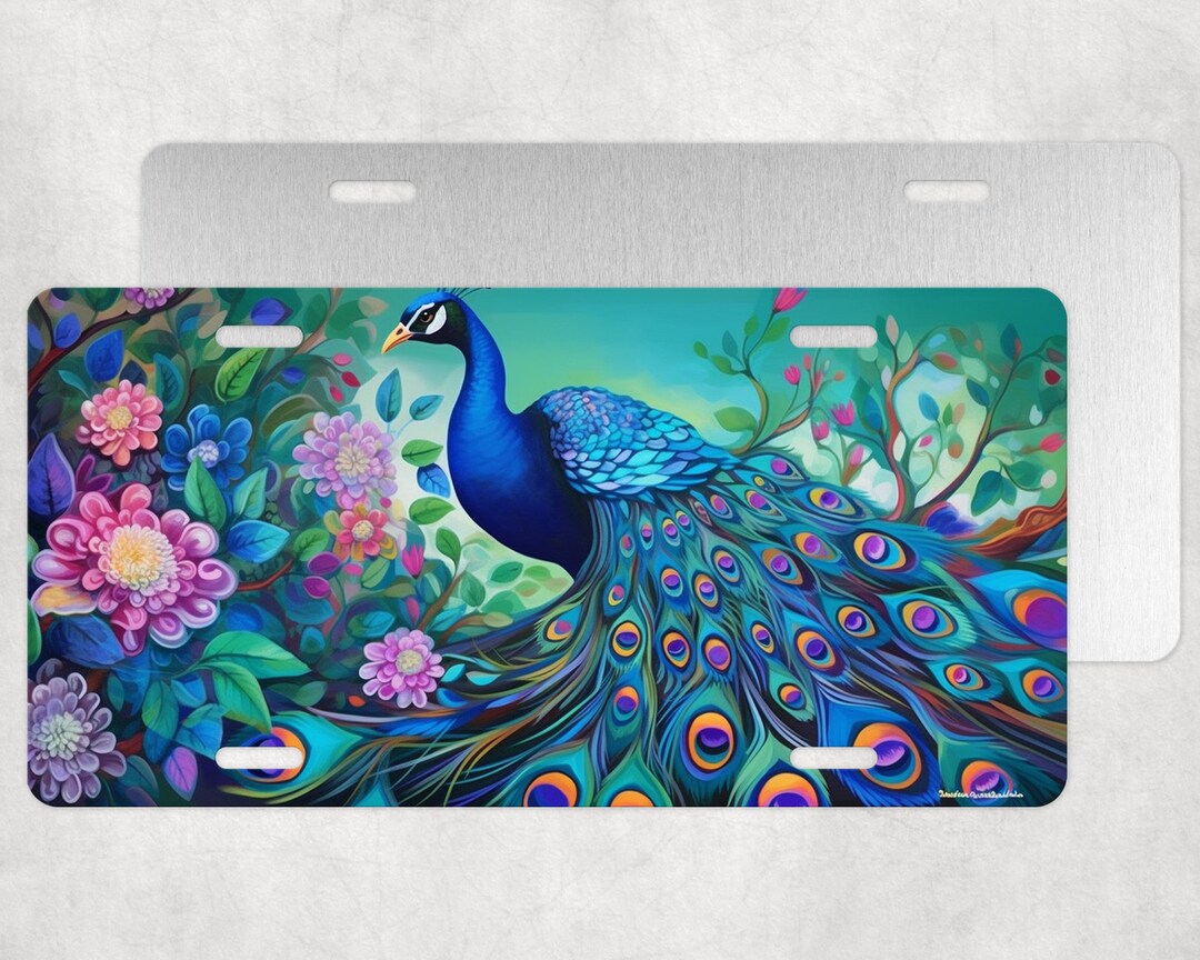 Neon Peacock License Plate, Peacock Licence Plate,neon License Plate ...