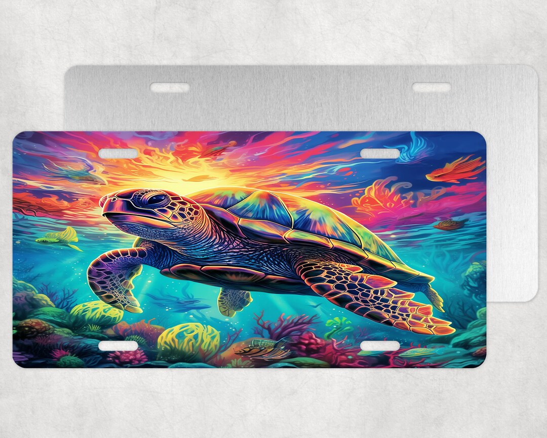 Turtle License Plate, Turtle,colorful Turtle License Plate,animal ...
