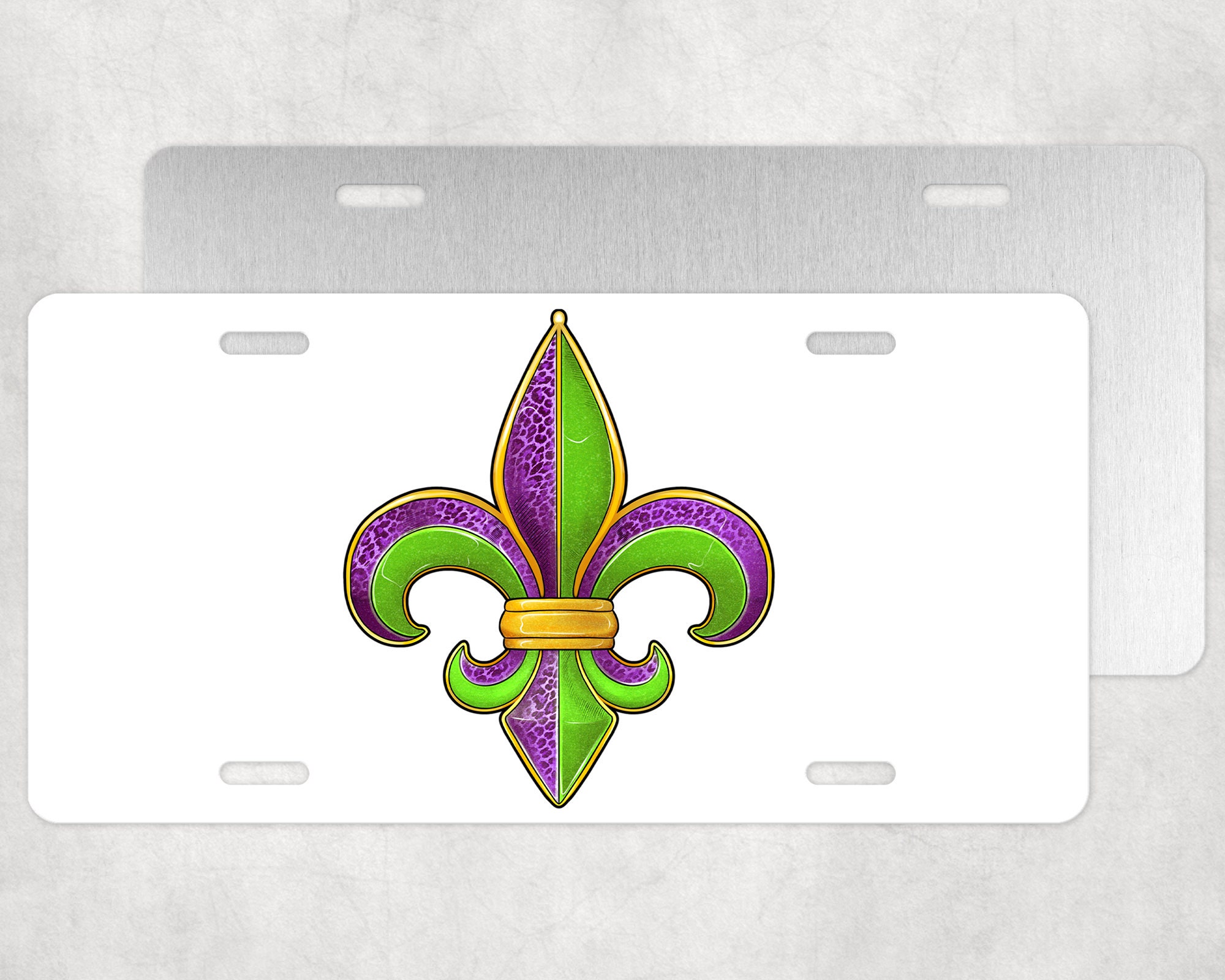 Mardi Gras Fleur De Lis Leopard License Plate,mardi Gras License Plate ...