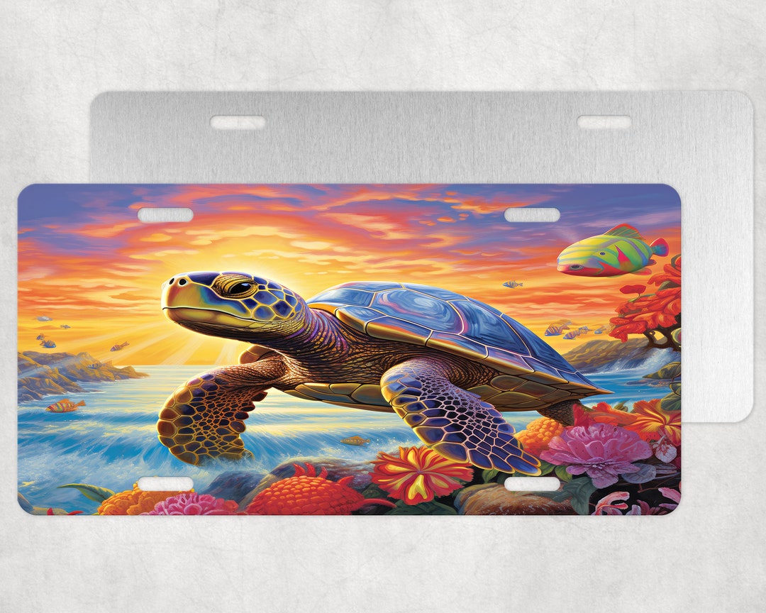 Turtle License Plate,turtle Car Plate,turtle,jungle Animals,animal ...