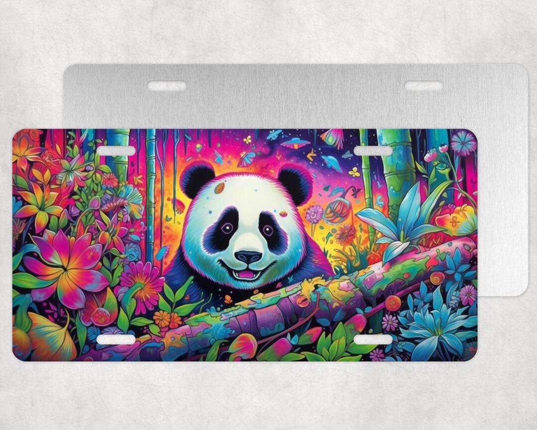 Neon Panda License Plate, Panda Licence Plate,neon License Plate,animal ...