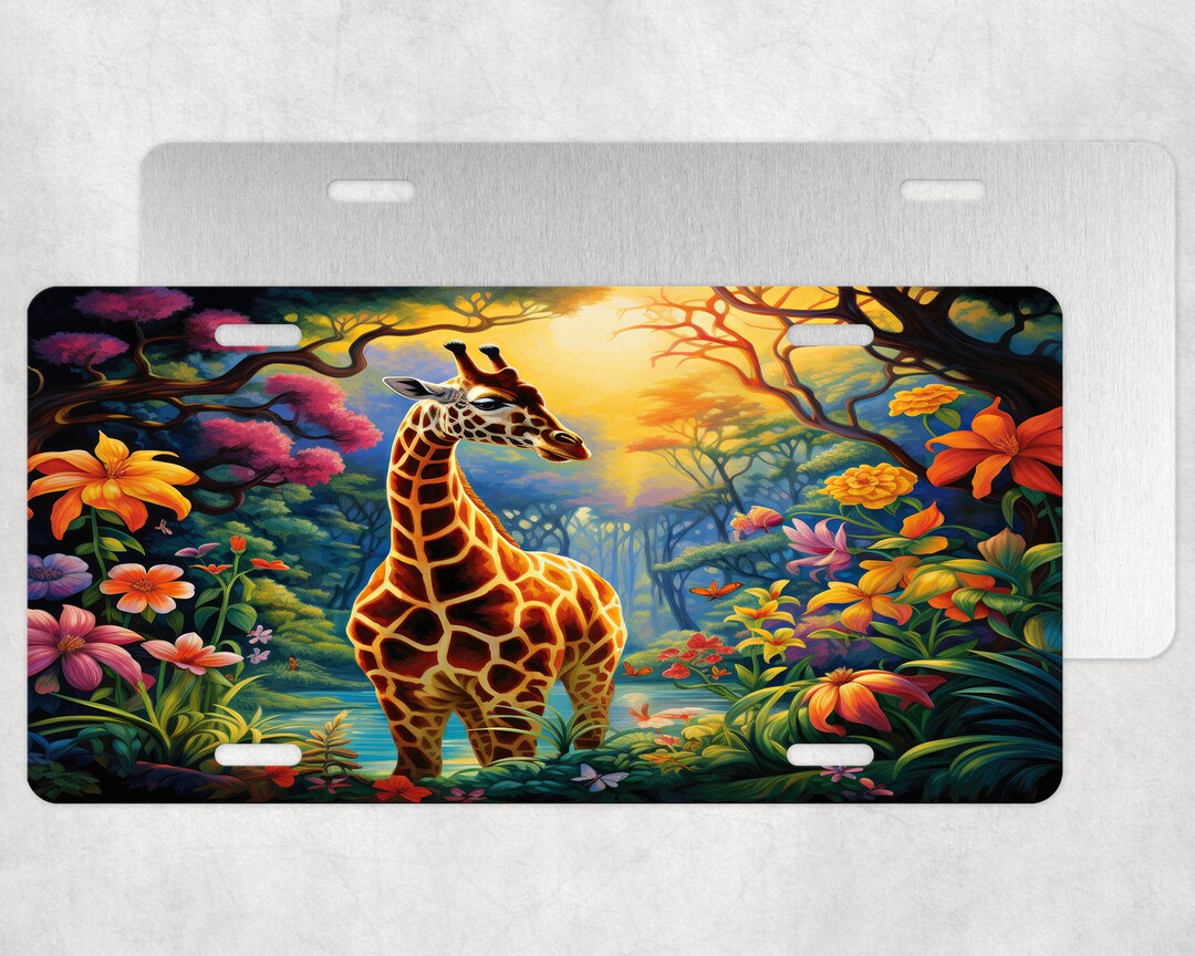 Giraffe License Plate,giraffe Car Plate,giraffe,jungle Animals,animal ...