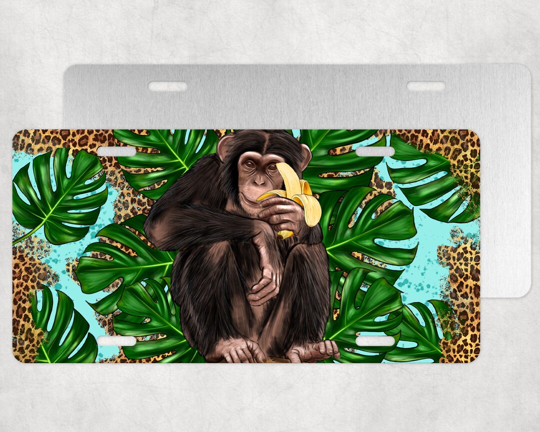 Monkey Leaves Banana Leopard Licence Plate,monkey Leopard License Plate ...