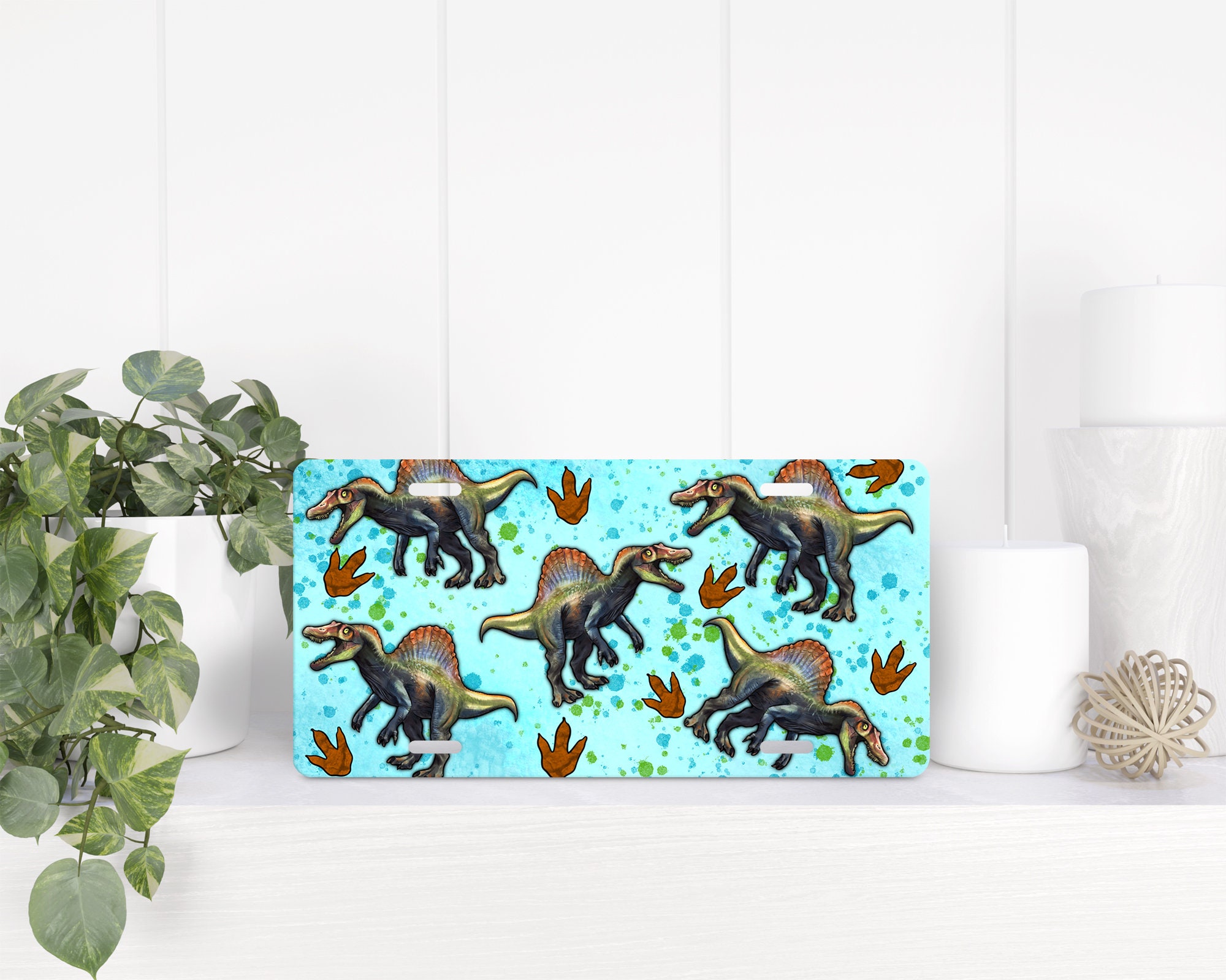 Spinosaurus Sippy Dinosaur License Plate,dinosaur License Plate ...