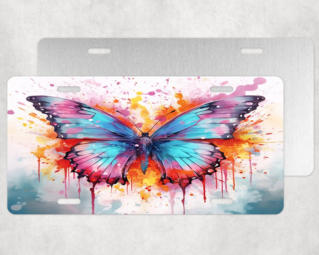 Butterfly License Plate,butterfly,colorful Butterfly License Plate ...