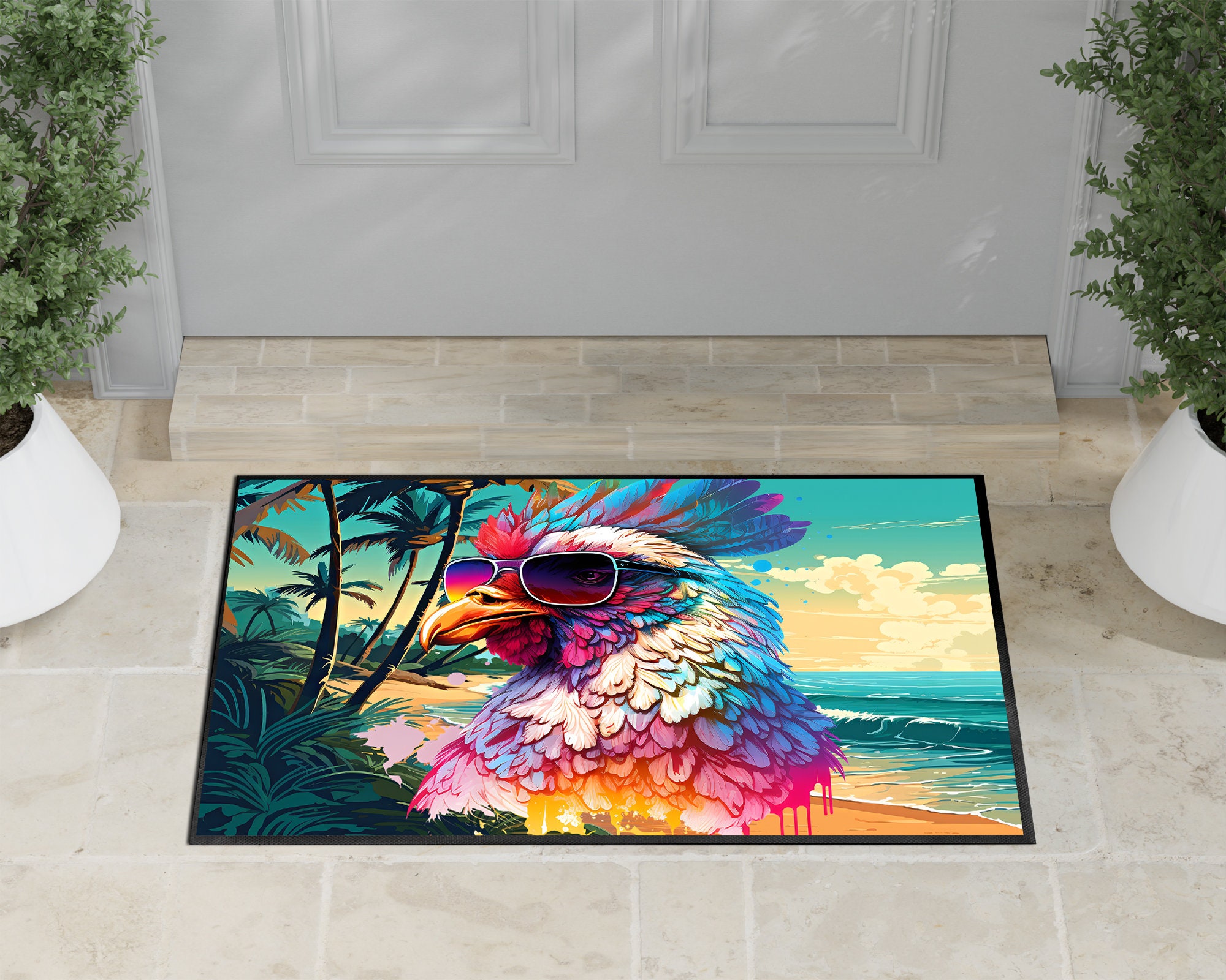 Rooster Door Mat Rooster Floor Mat Rooster Ruganimal - Etsy