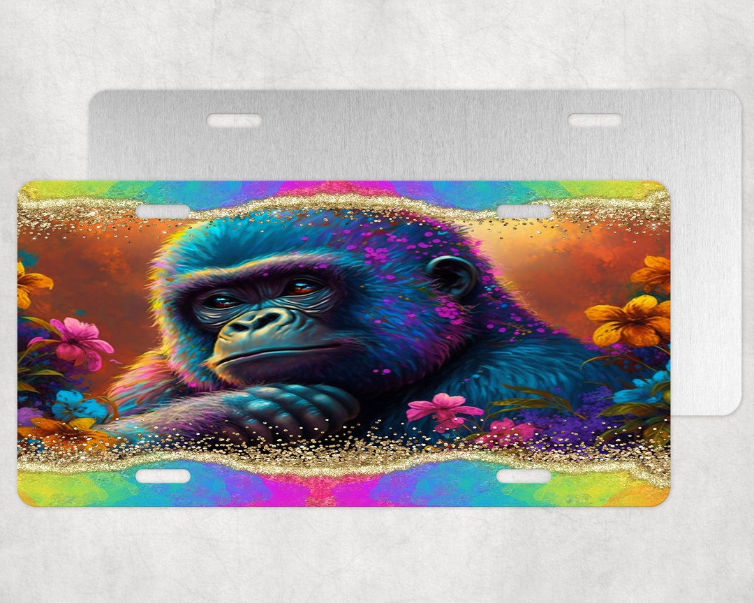Gorilla License Plate,gorilla,colorful License Plate,animal License ...