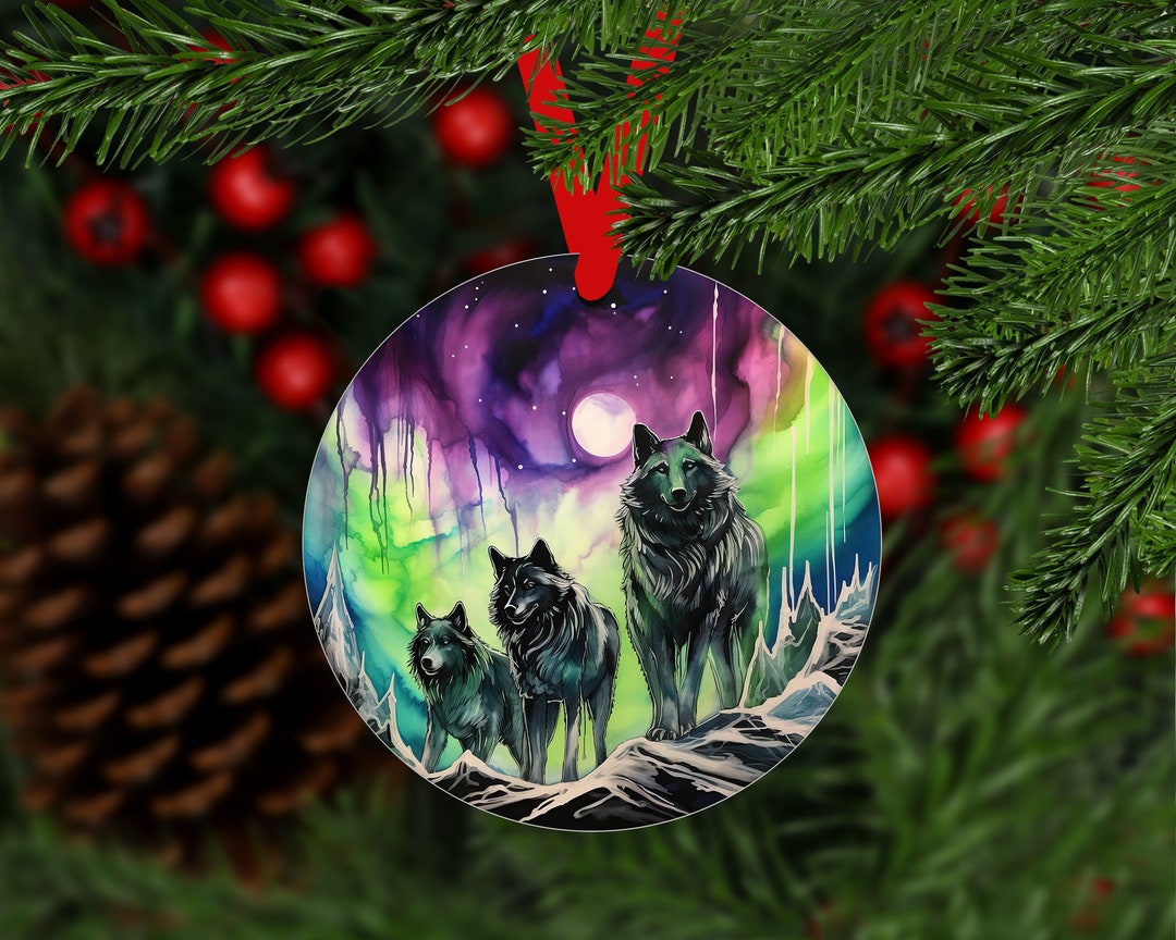 Christmas Wolf Ornament,wolf Ornament,wolf Ornaments,christmas Ornament ...