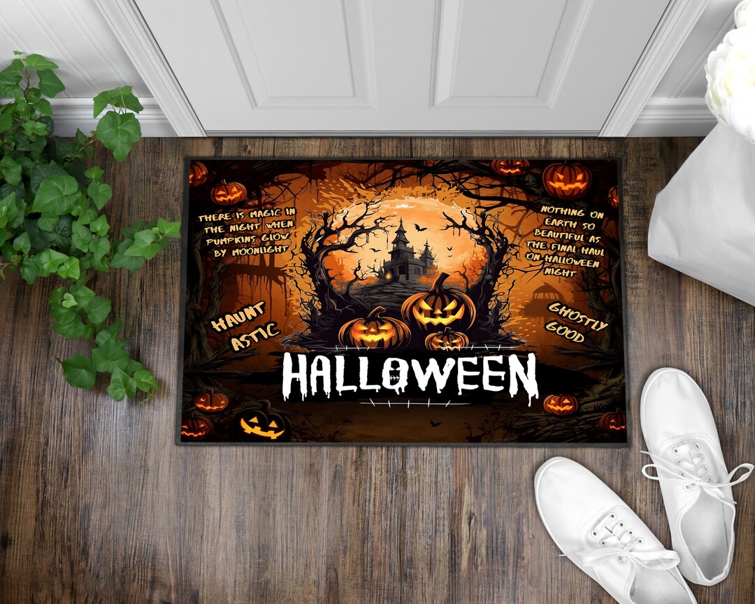 Halloween Door Mat,halloween Pumpkin Door Mat, Pumpkin Rug,halloween ...