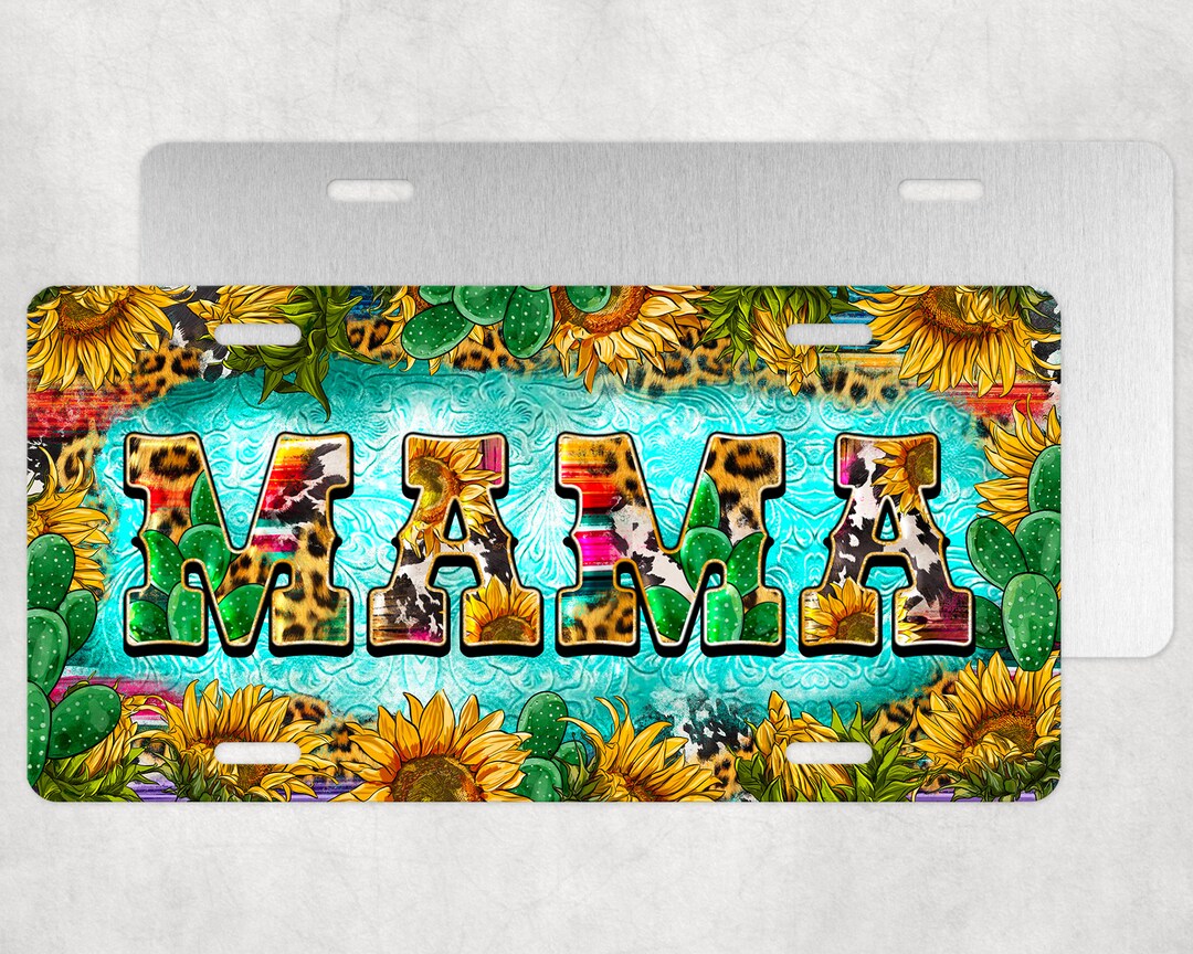 Western Mama License Plate,turquoise Mama License Plate,serape ...