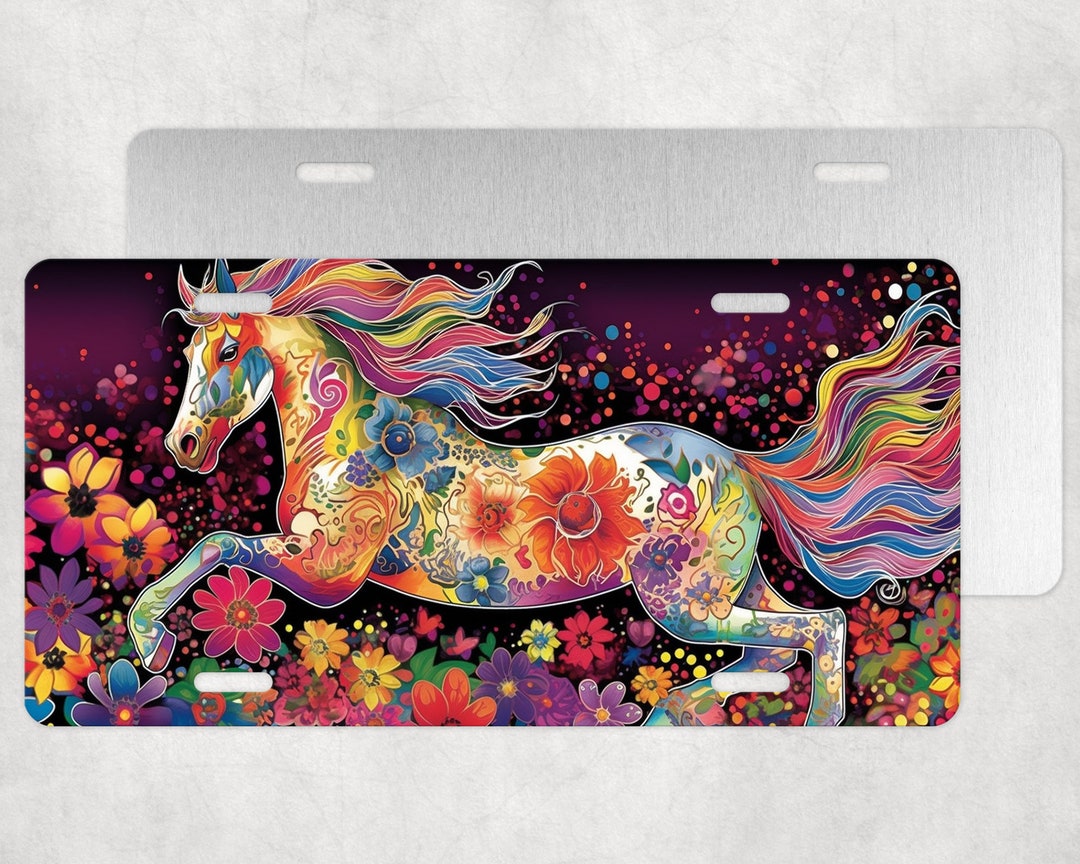 Neon Horse License Plate, Horse Licence Plate,neon License Plate,animal ...