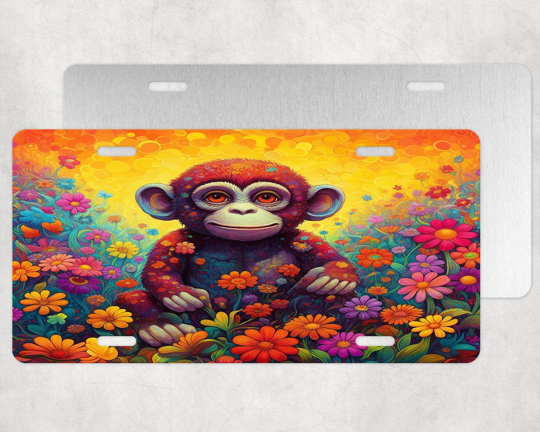 Monkey License Plate, Monkey,colorful Monkey License Plate,animal ...