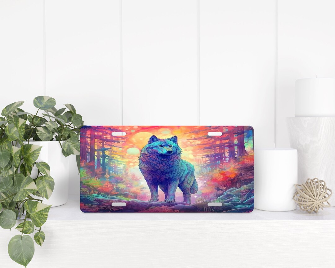 Wolf License Plate, Wolf,colorful Wolf License Plate,animal License ...