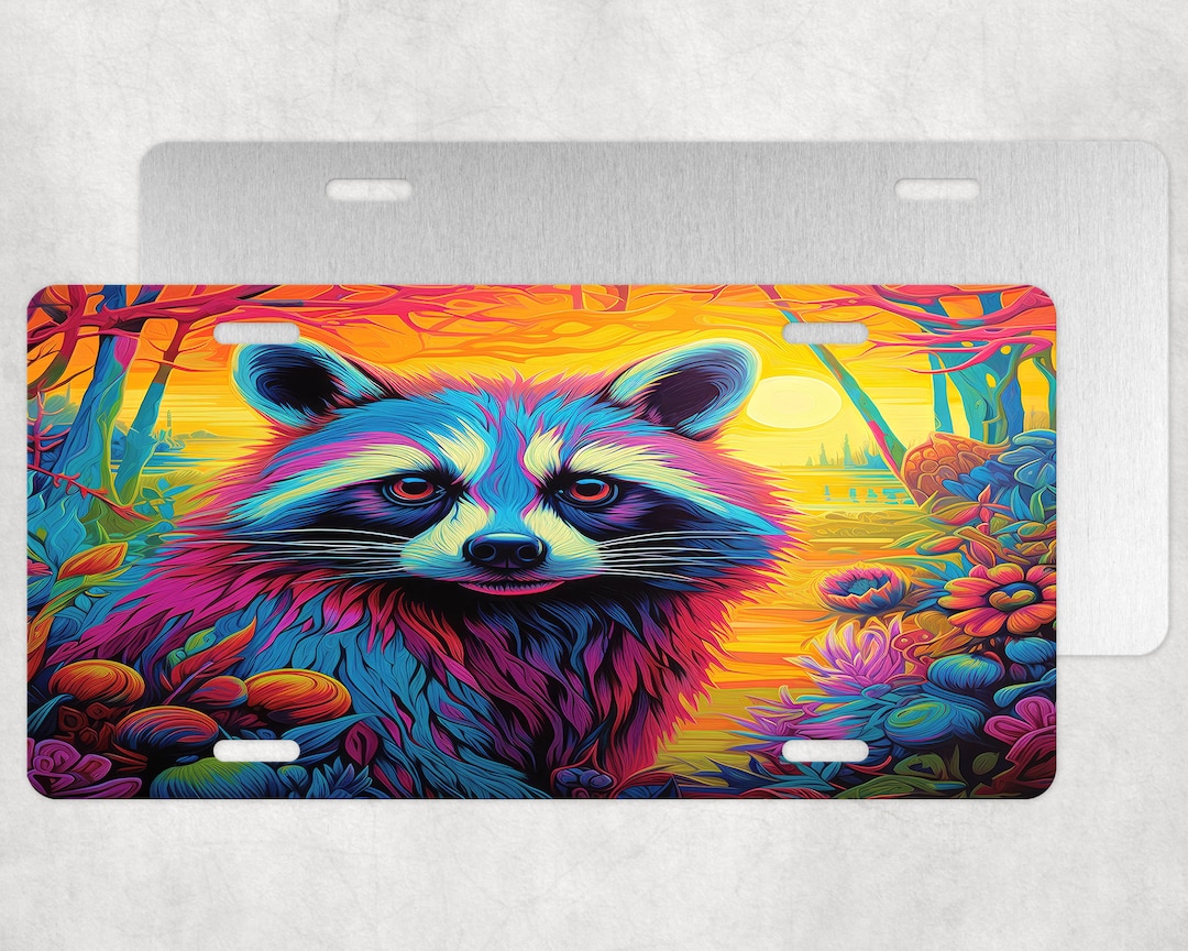 Raccoon License Plate, Raccoon Car Plate, Raccoon,jungle Animals,animal ...