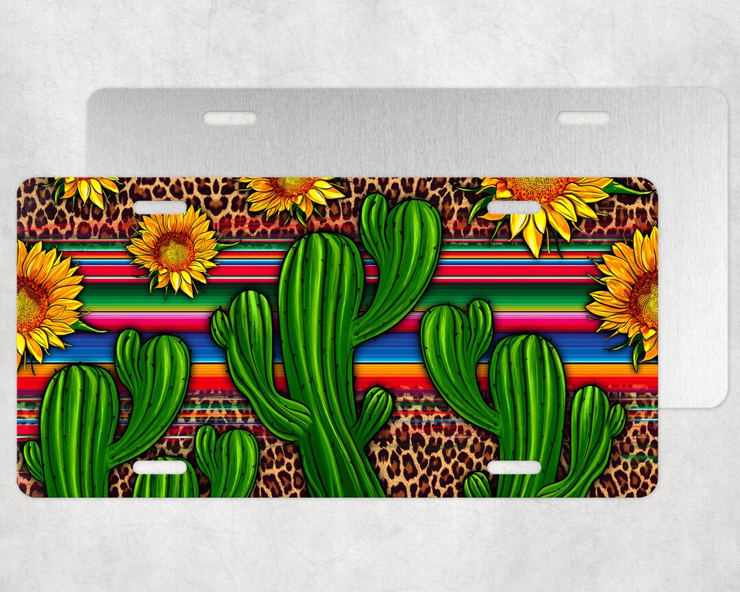 Sunflowers and Cactus License Plate ,sunflowers and Cactus ,cactus ...