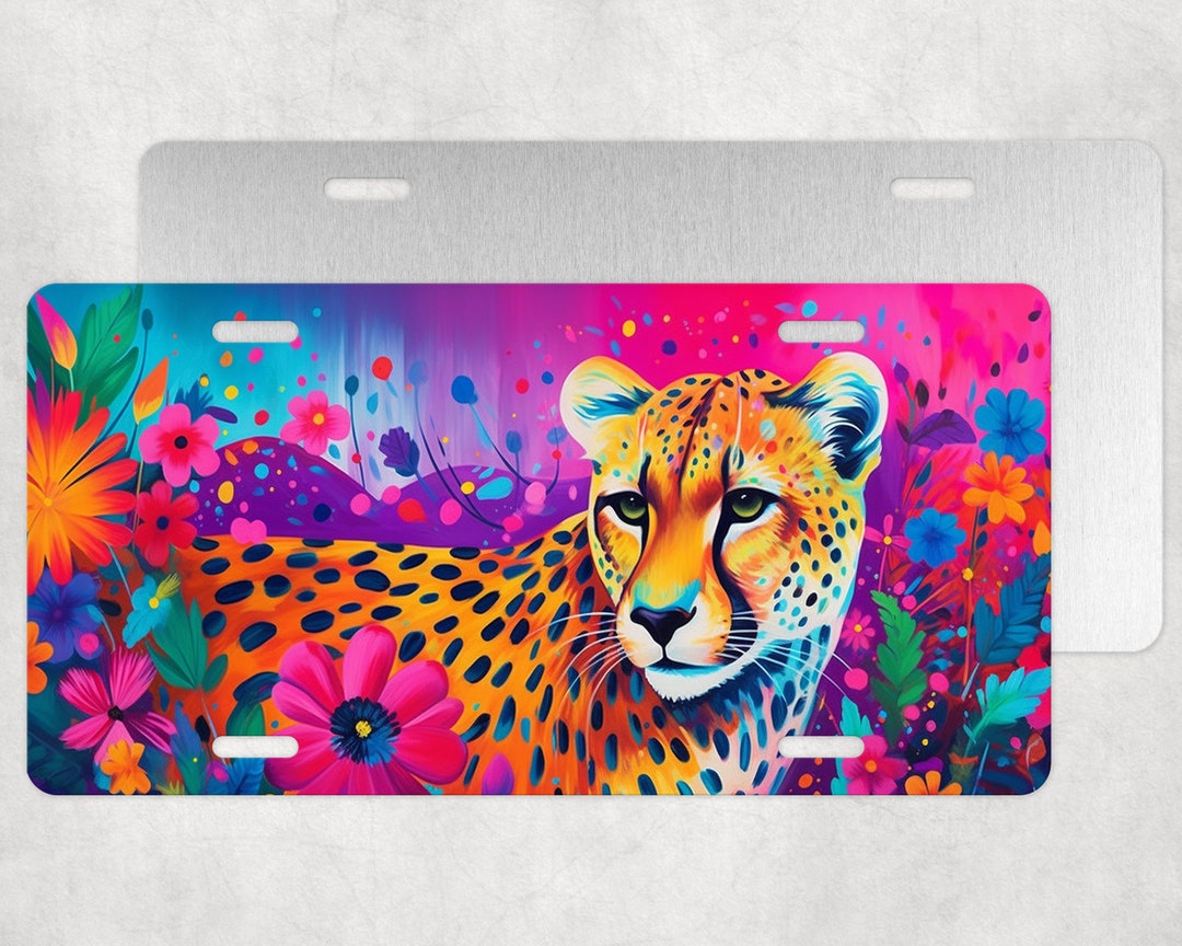 Neon Cheetah License Plate, Cheetah Licence Plate,neon License Plate ...
