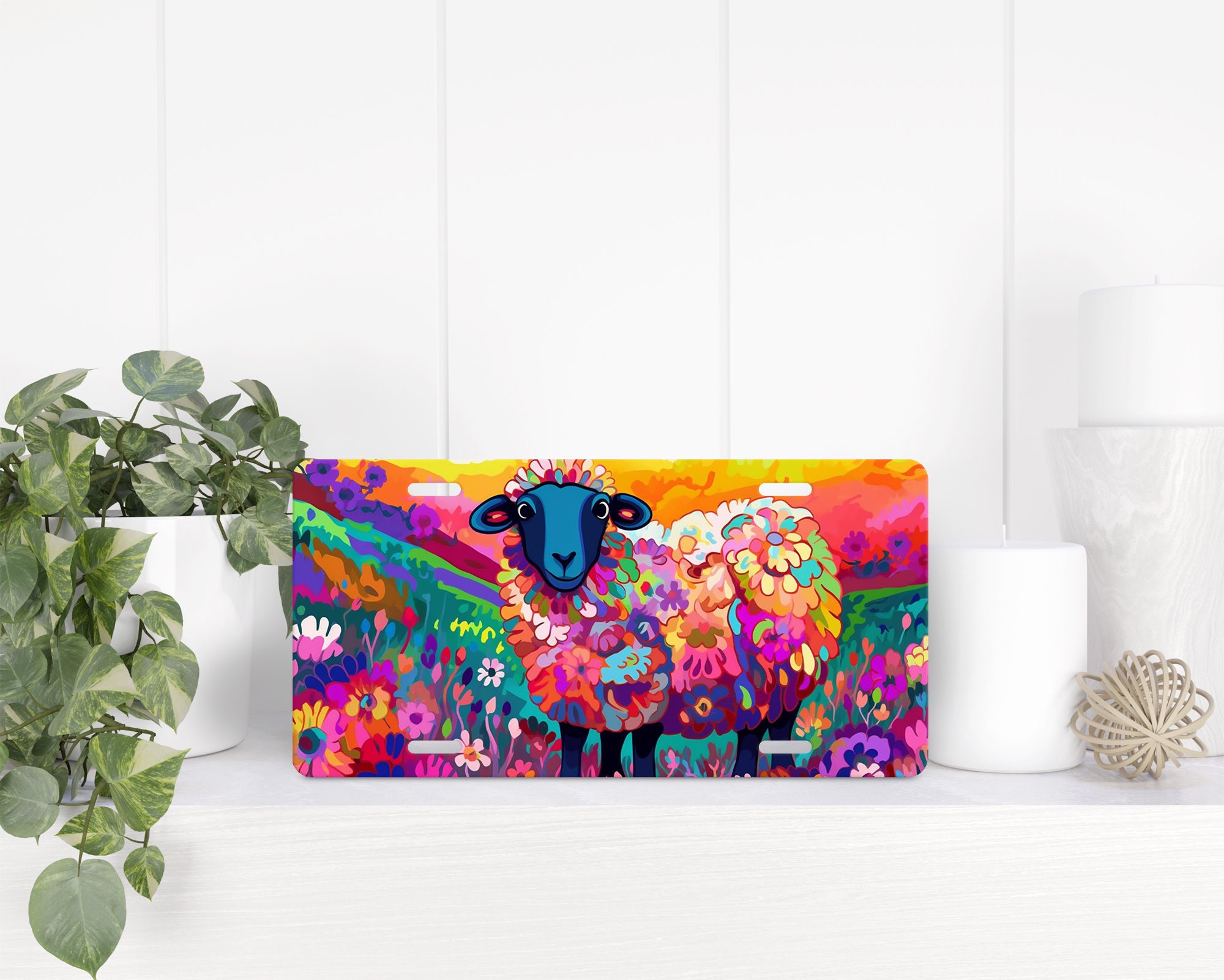 Neon Sheep License Plate, Sheep Licence Plate,neon License Plate,animal ...