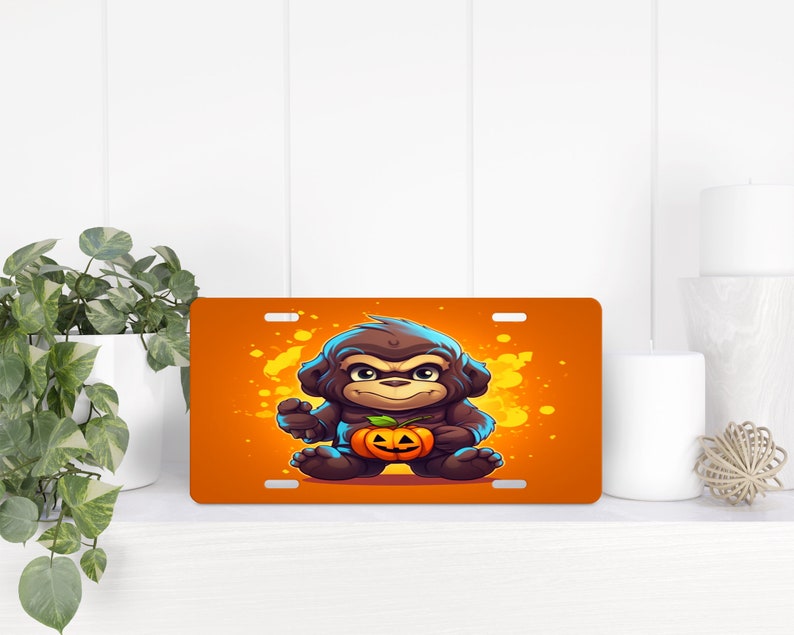 Halloween Gorilla Pumpkin License Plate,halloween License Plate ...