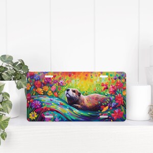 Neon Otter License Plate, Otter Licence Plate,neon License Plate,animal ...
