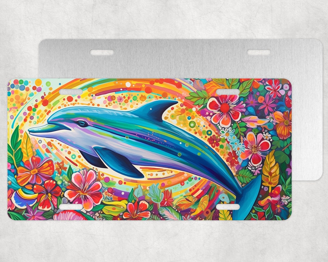 Neon Dolphin License Plate, Dolphin Licence Plate,neon License Plate ...