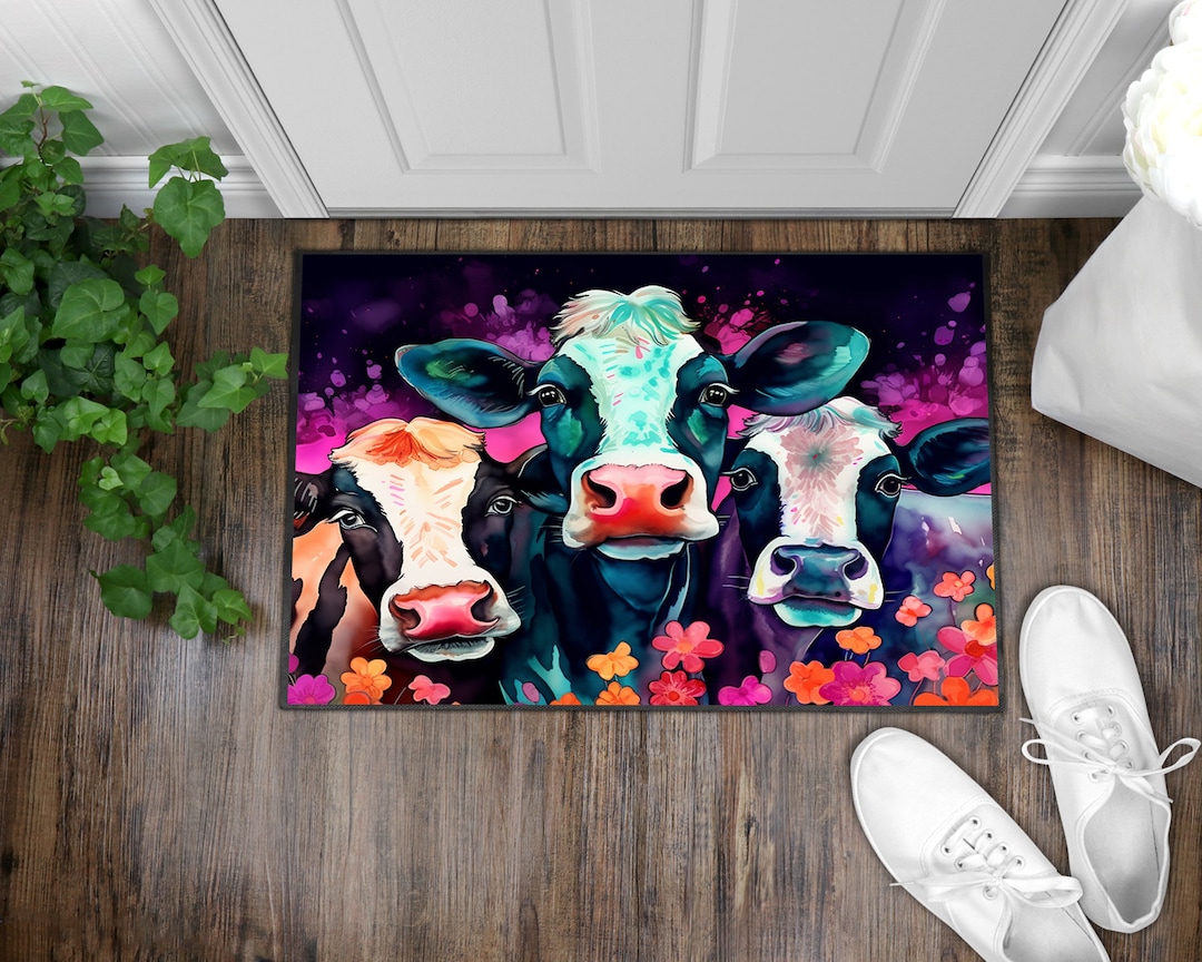Cow Door Mat,colorful Cow Floor Mat, Cow Rug,animal Rug,animal Floor ...
