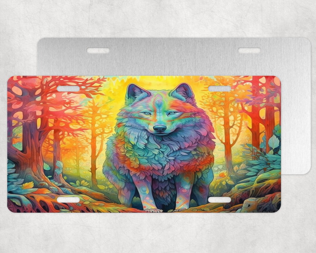 Wolf License Plate, Wolf,colorful Wolf License Plate,animal License ...