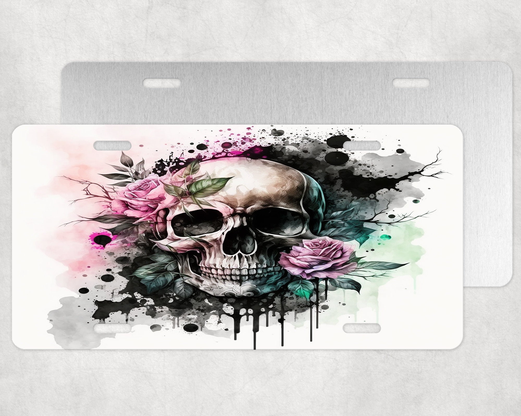 Skull License Plate, Skull Car Plate, Skulls,skull Plate,license Plate ...