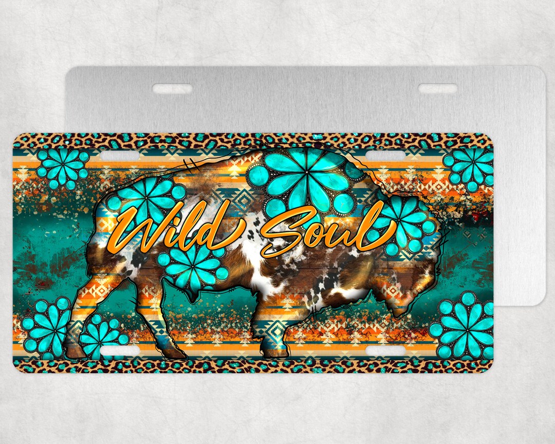 Western Bison Wild Soul License Plate Sublimation,bison License Plate ...
