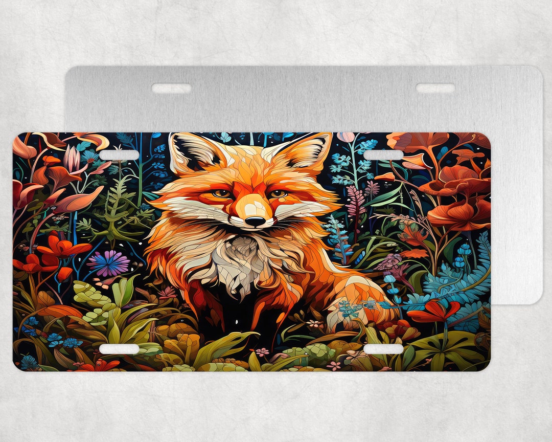 Fox License Plate, Fox Car Plate, Fox,jungle Animals,animal License ...
