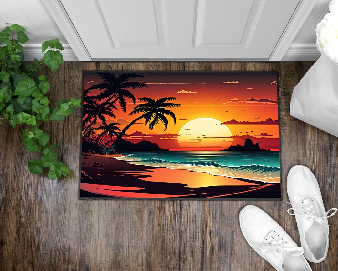 Sunset Beach Door Matbeach Doormatbeach Sunset Rugsunset - Etsy