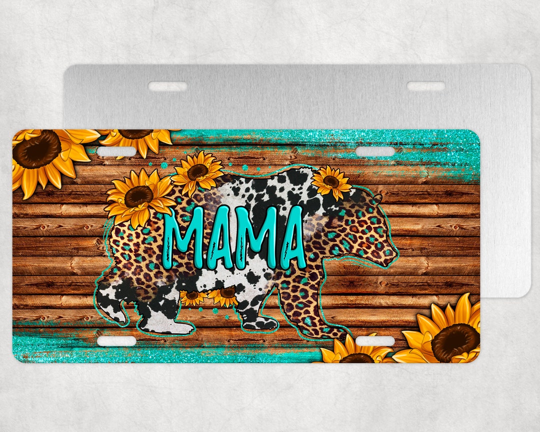Mama Bear Mother's Day License Plate, Bear ,western License Plate ,mama ...