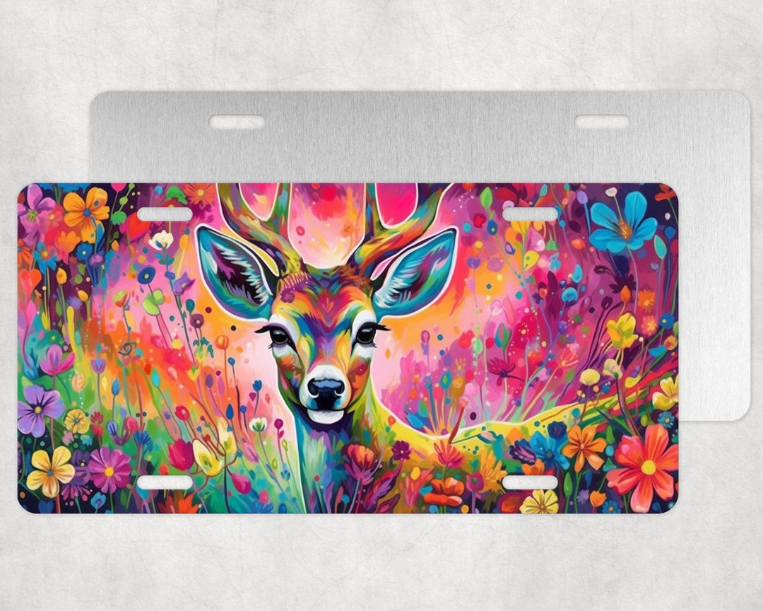 Neon Deer License Plate, Deer Licence Plate,neon License Plate,animal ...
