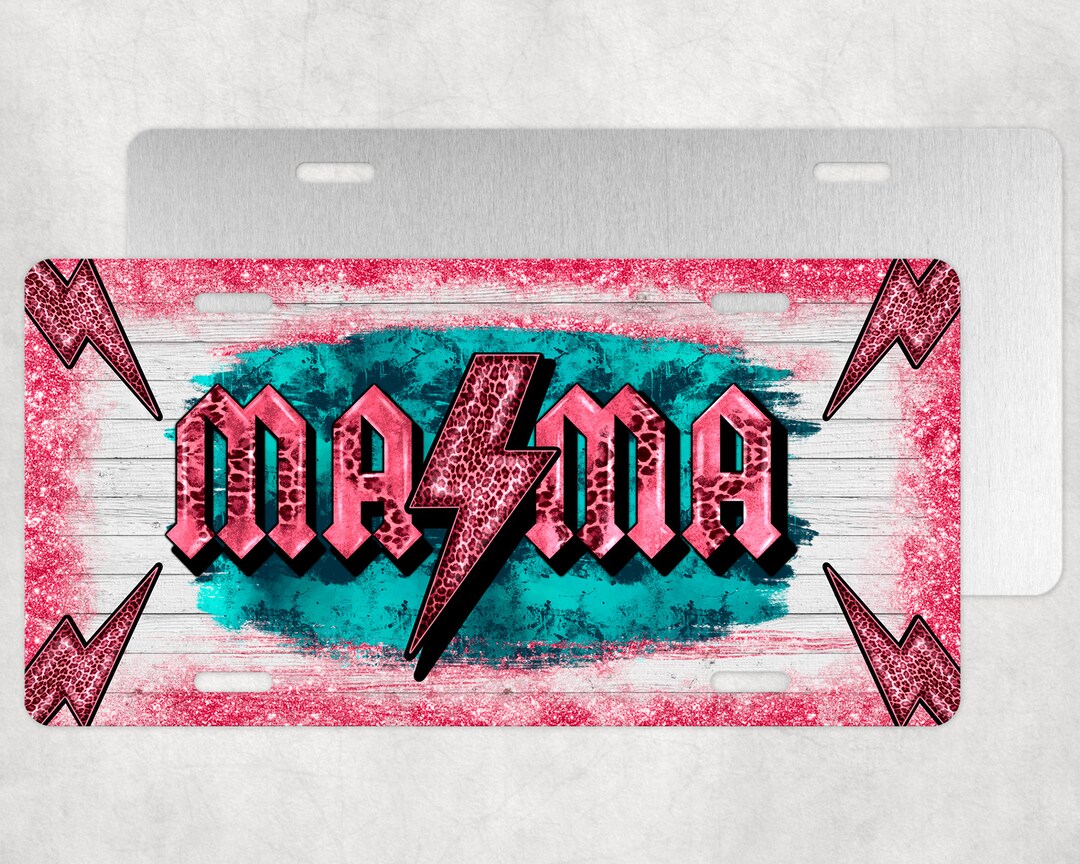 Western Mama Pink Glitter License Plate, Mother's Day, Mama License ...