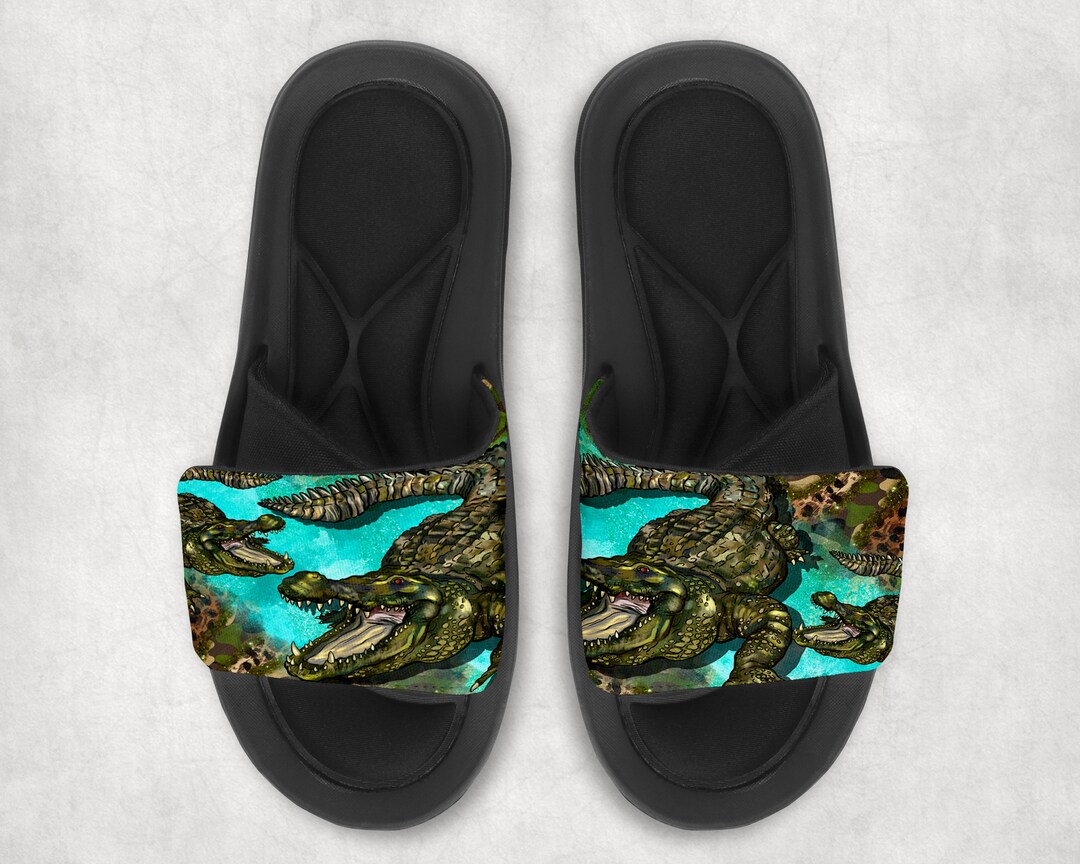 Alligator Slide Sandal,alligator,slide Sandal - Etsy