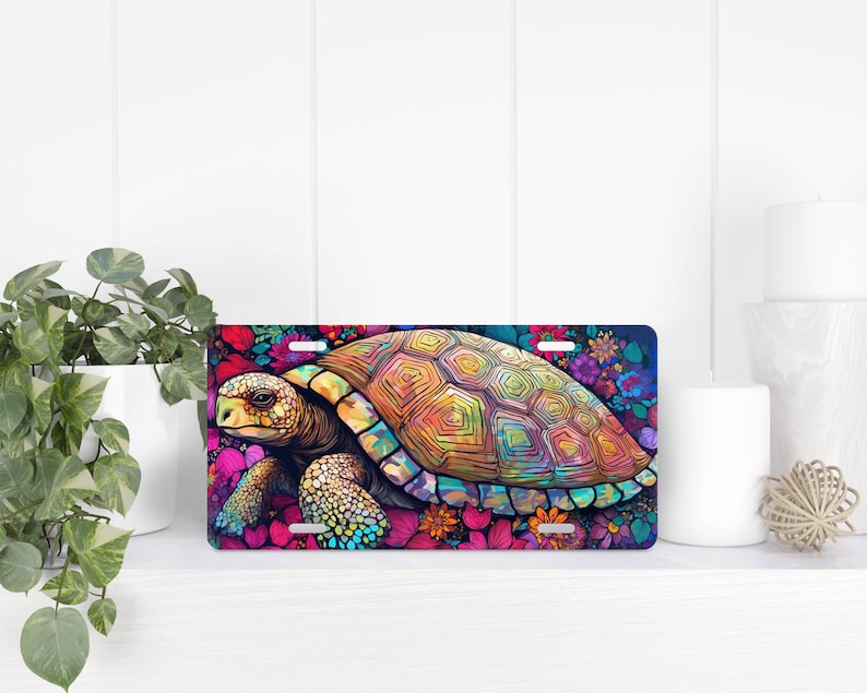 Neon Turtle License Plate Turtle Licence Plateneon License - Etsy